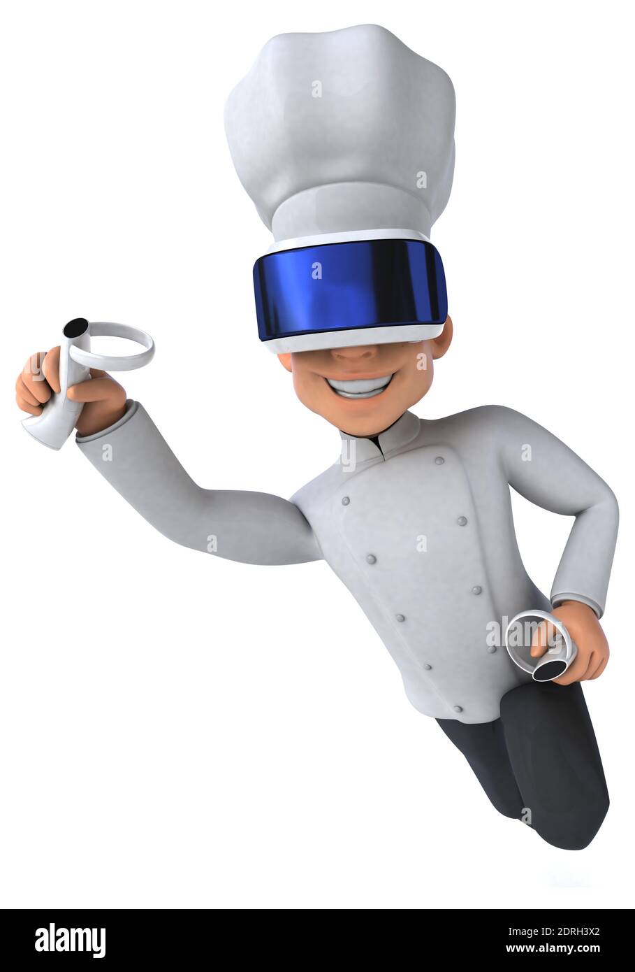Fun 3D Illustration of a chef with a VR Helmet Stock Photo - Alamy