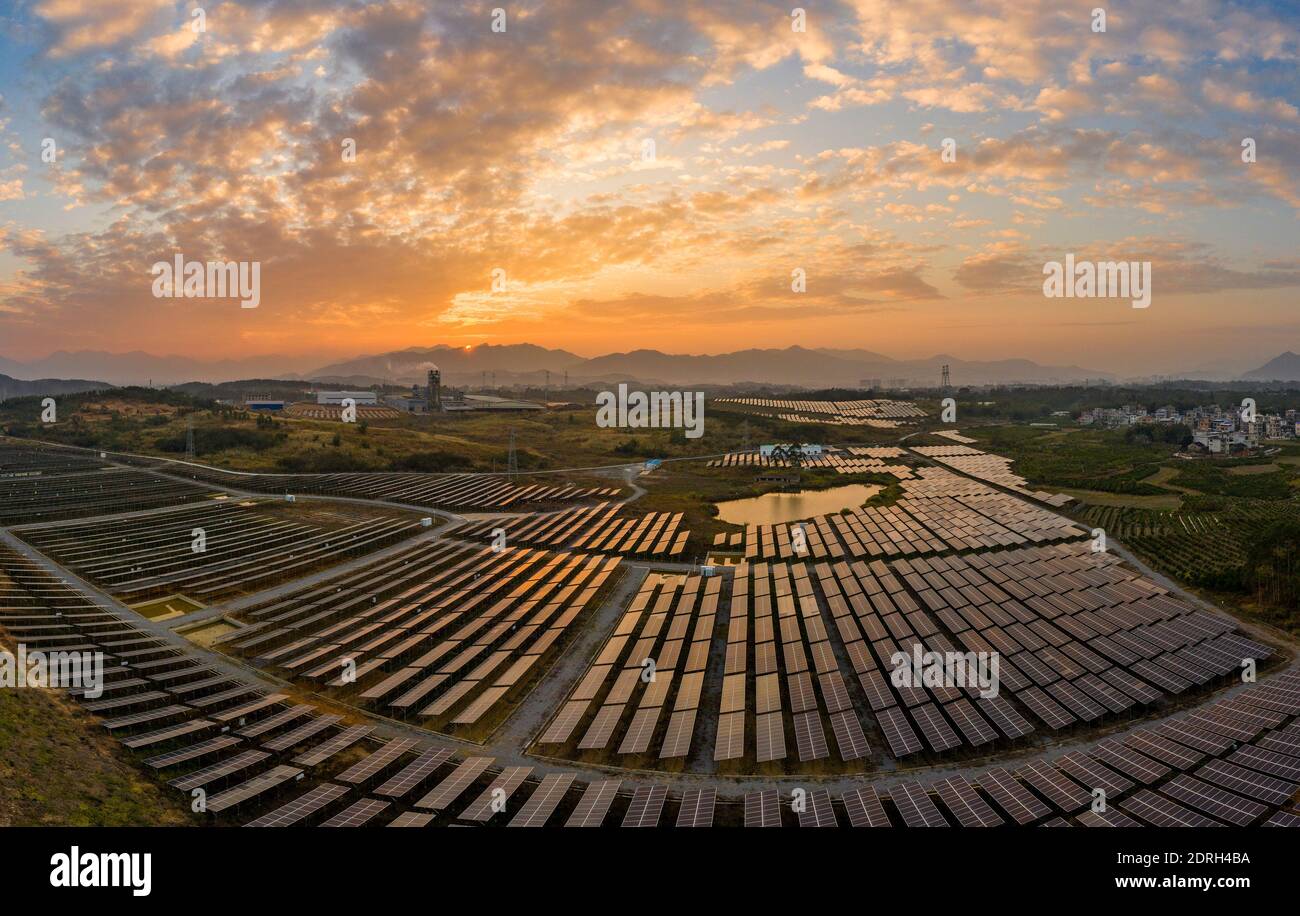 An aerial view of Centralized Photovoltaics Project Industrial Park in ...