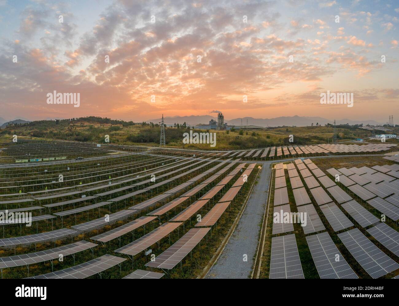 An aerial view of Centralized Photovoltaics Project Industrial Park in ...