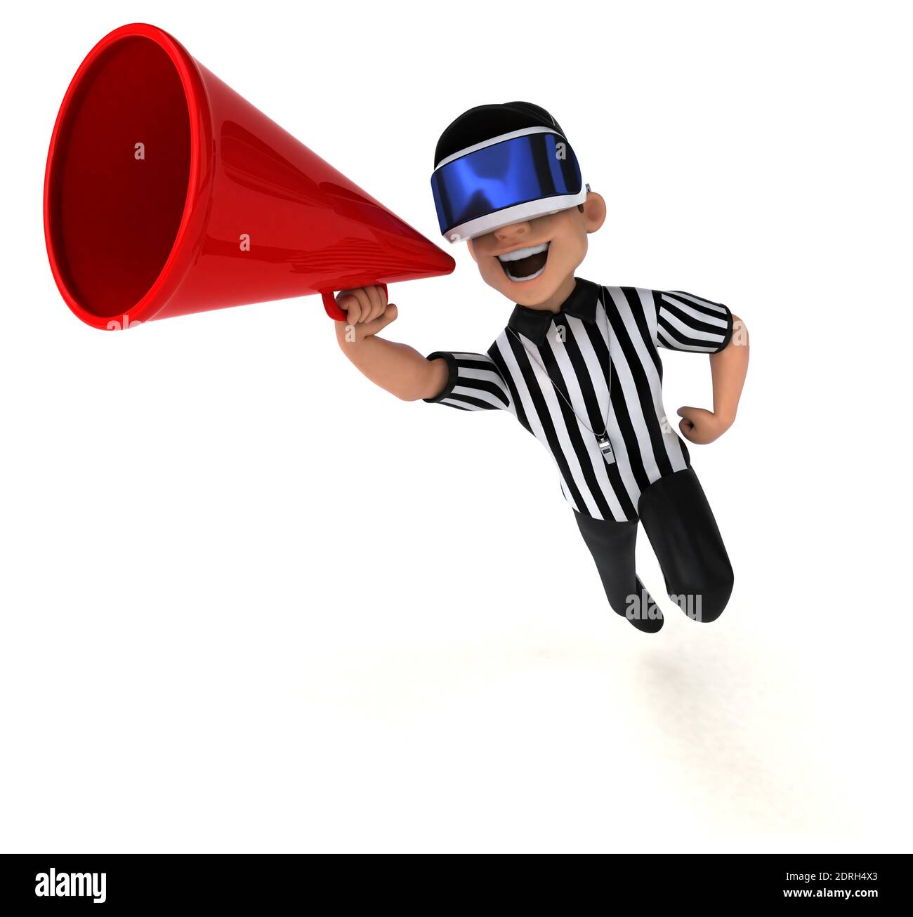 Fun 3D Illustration of a referee with a VR Helmet Stock Photo - Alamy