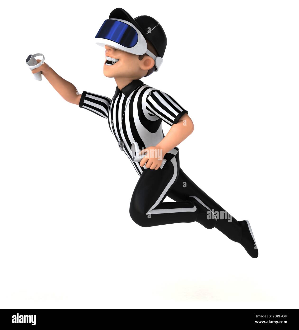 Fun 3D Illustration of a referee with a VR Helmet Stock Photo - Alamy