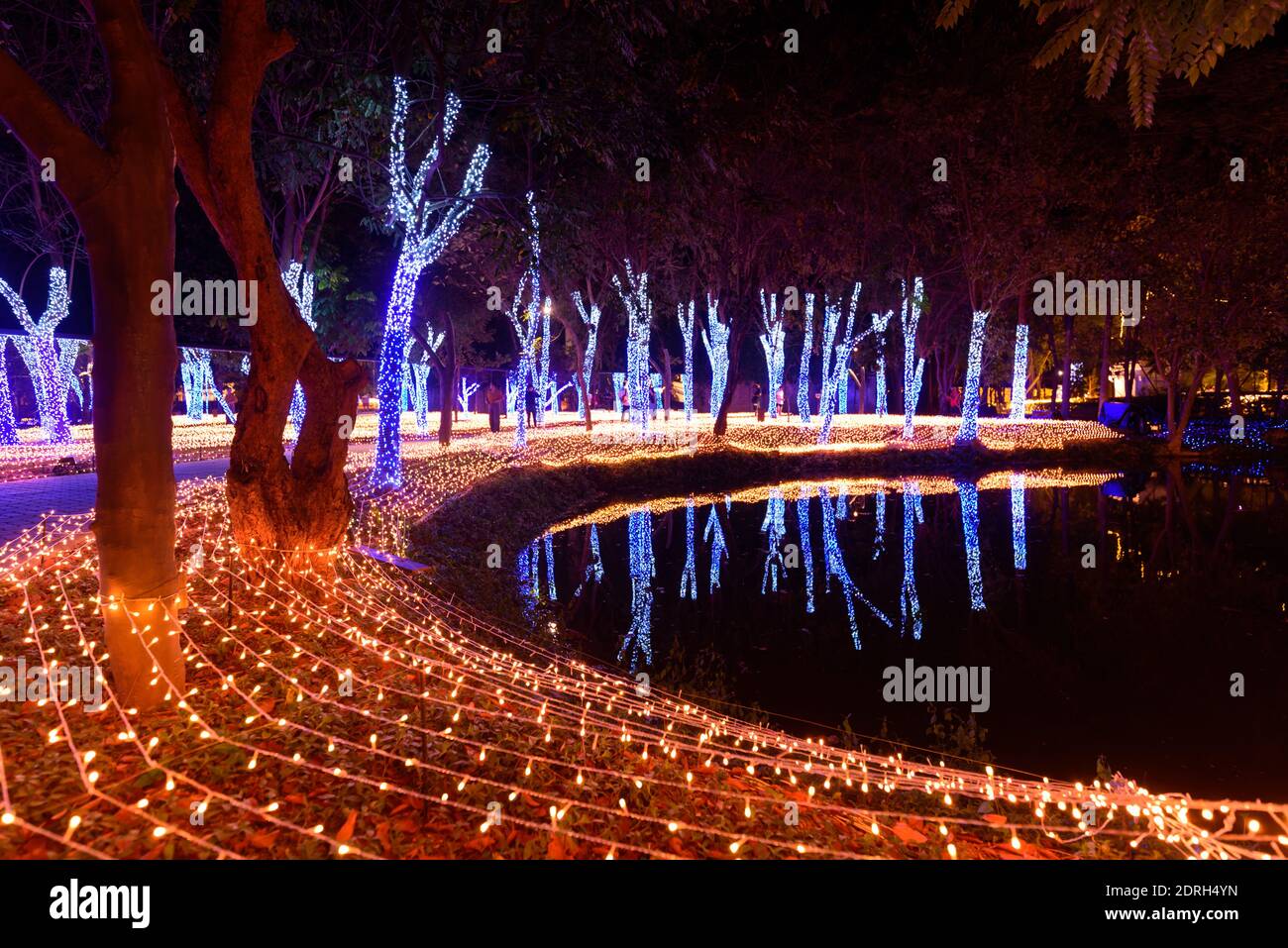 Rachaburi,Thailand - 18 Decemmber, 2020: lighting show festival at ...