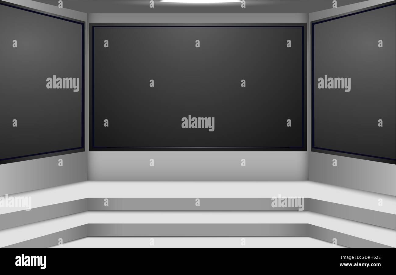 white stage and lcds background in a news studio room Stock Vector ...