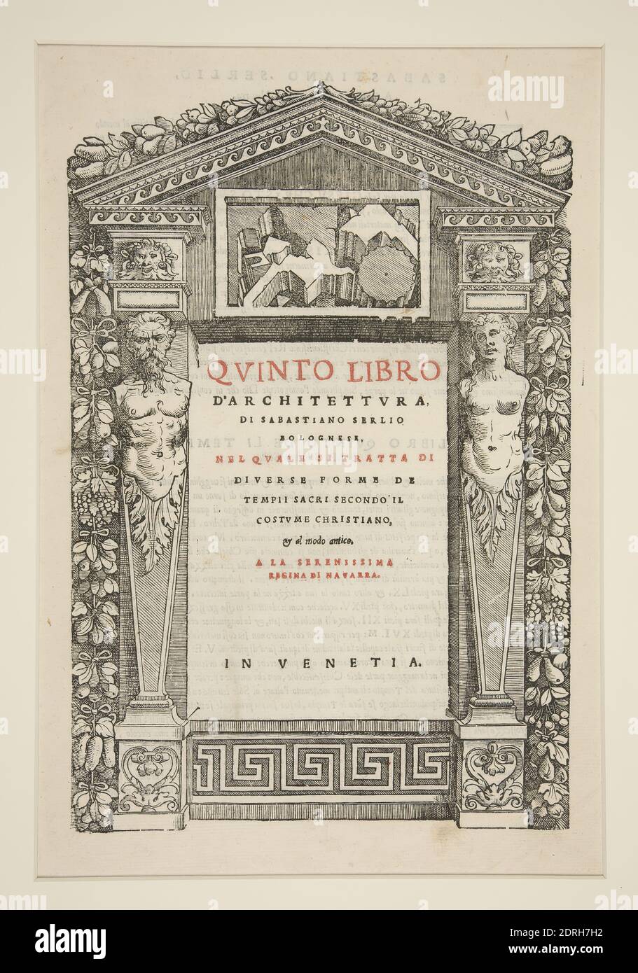 After: Sebastiano Serlio, Italian, 1475–1554, Title page to Fifth Book ...