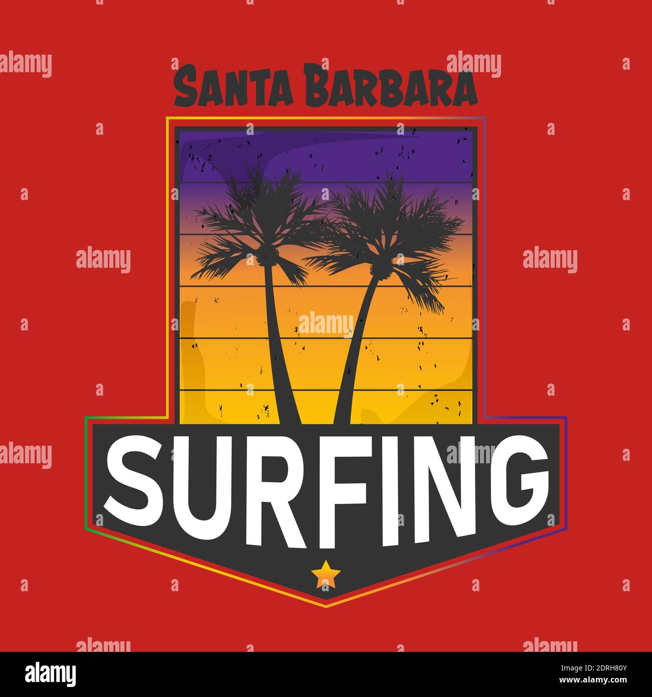 design Santa Barbara Golden Beach. T shirt graphics for print and other ...