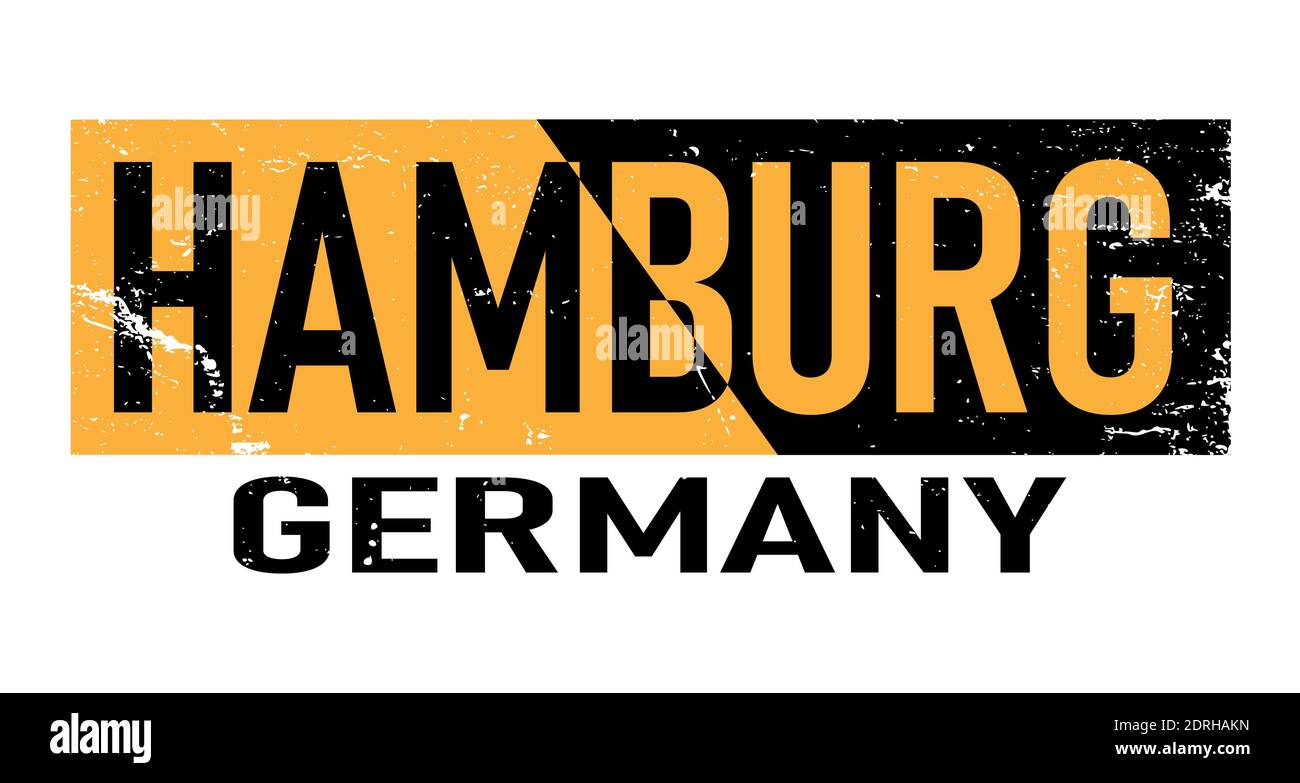 Hamburg city calligraphy vector logo badge t-shirt design Stock Vector ...