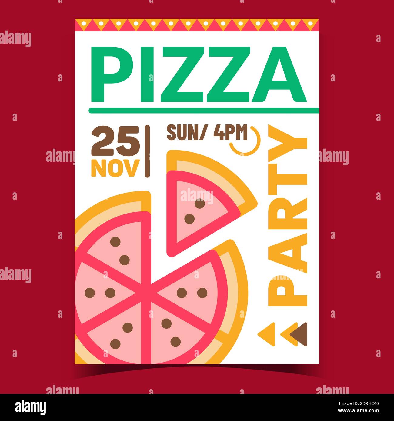 Pizza Party Creative Promotional Banner Vector Stock Vector Image & Art ...