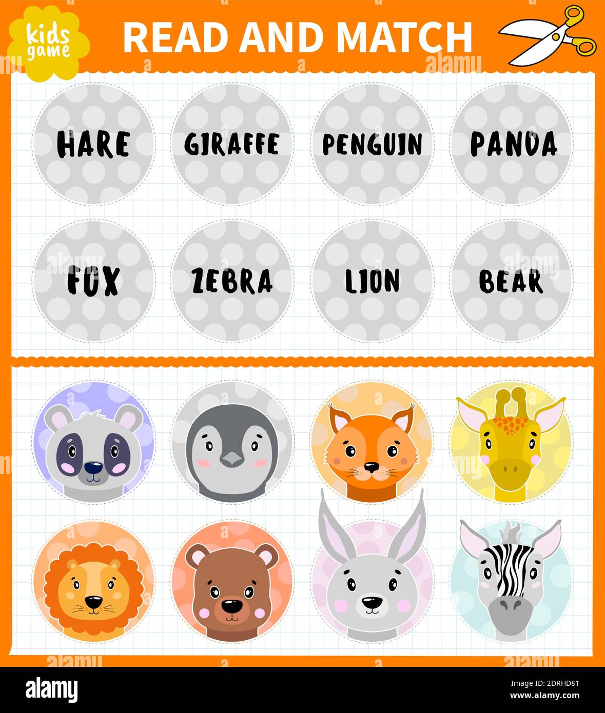 Children board game cut and find for preschoolers and primary school ...