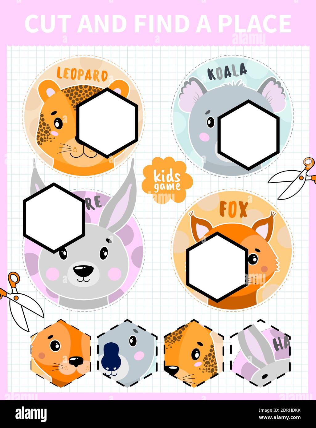 Children board game cut and find for preschoolers and primary school ...