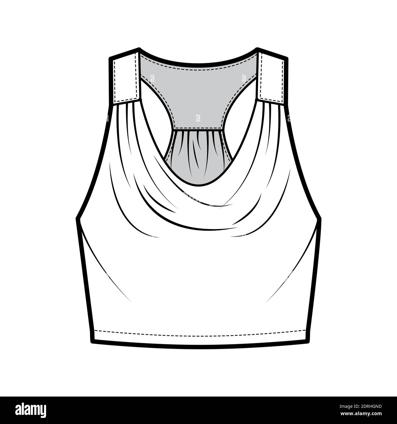 Racerback Template Women's Racer Back Tank Top| Fashion Flat Sketch,