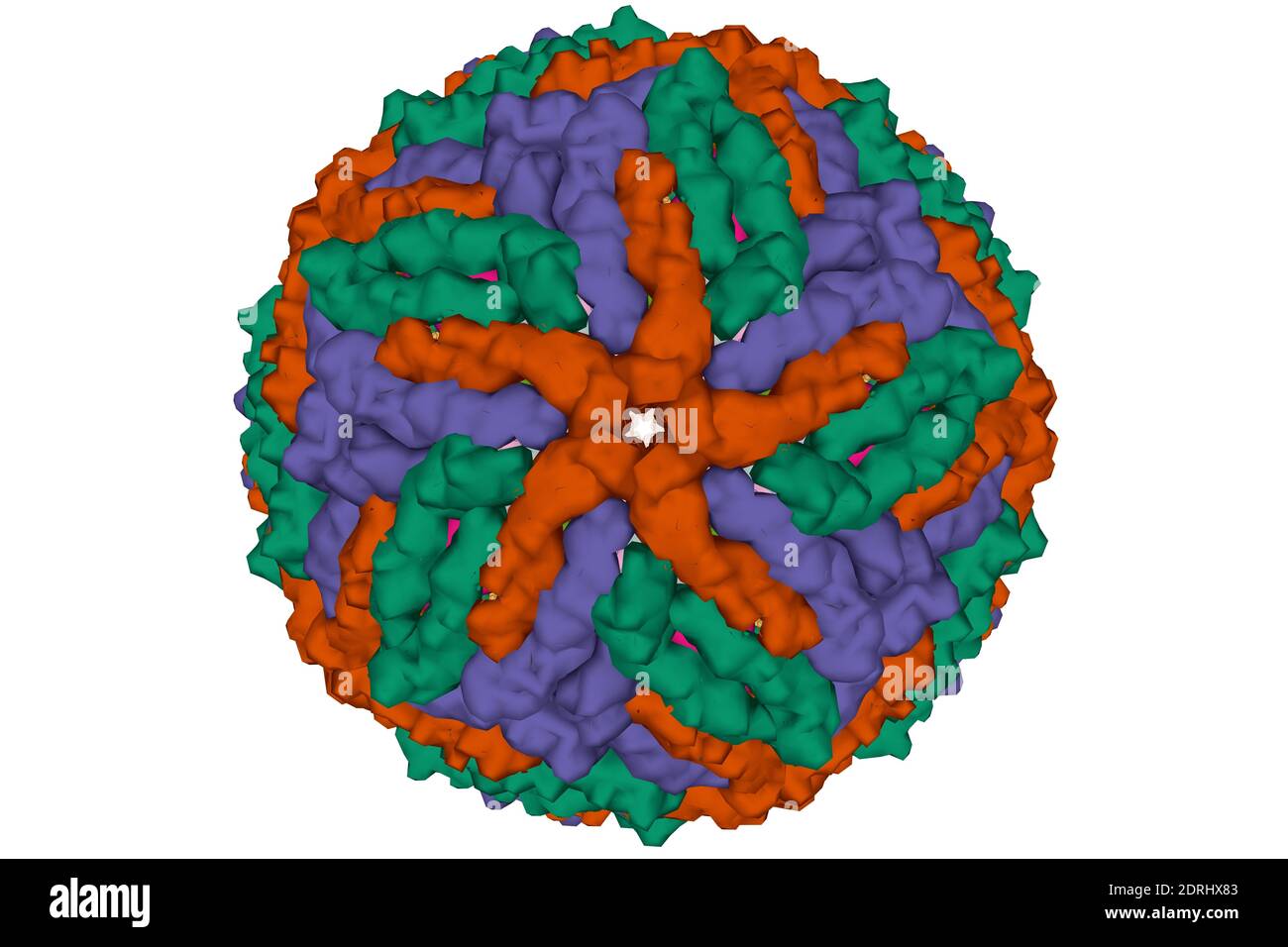 The cryo-EM structure of Zika Virus, 3D surface model isolated, white ... The cryo-EM structure of Zika Virus, 3D surface model isolated, white ...