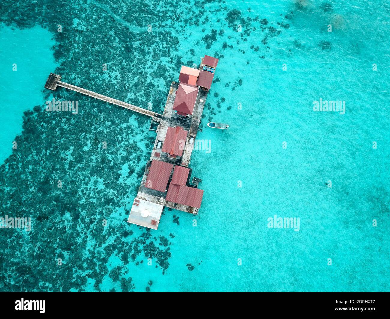 Aerial View Of Structures On Sea Stock Photo - Alamy