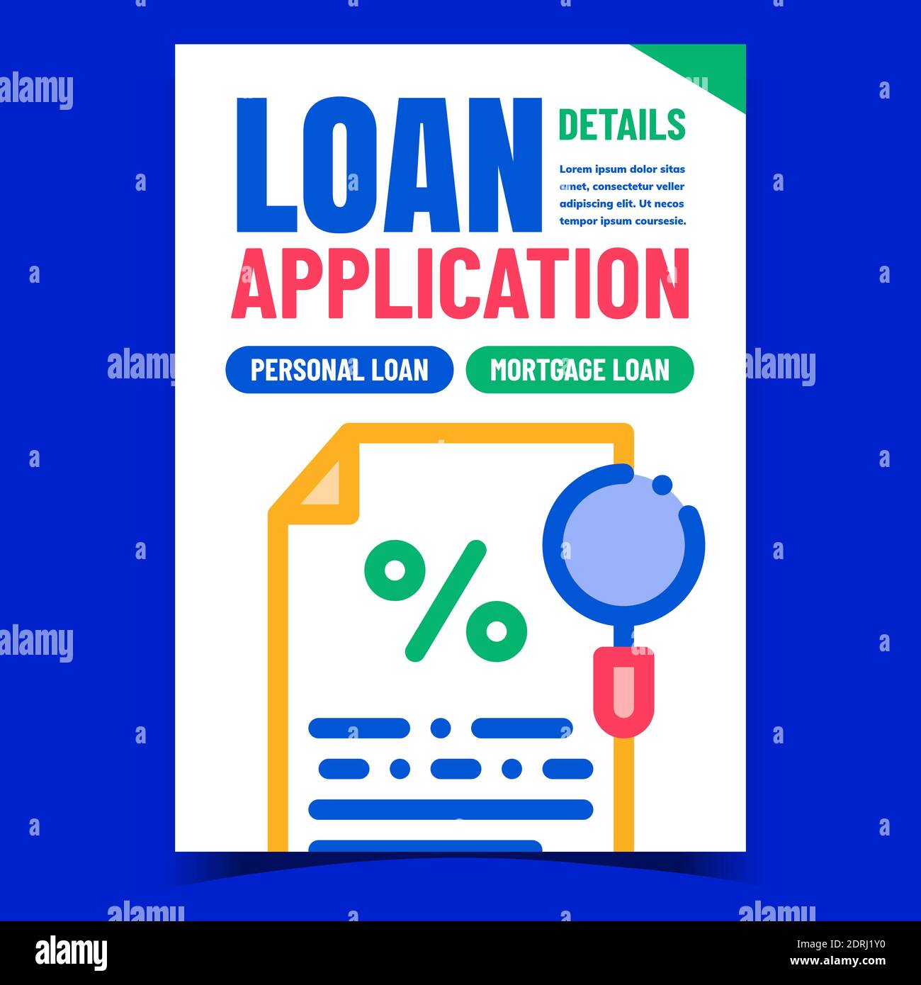Loan Application Creative Promotion Poster Vector Stock Vector Image ...