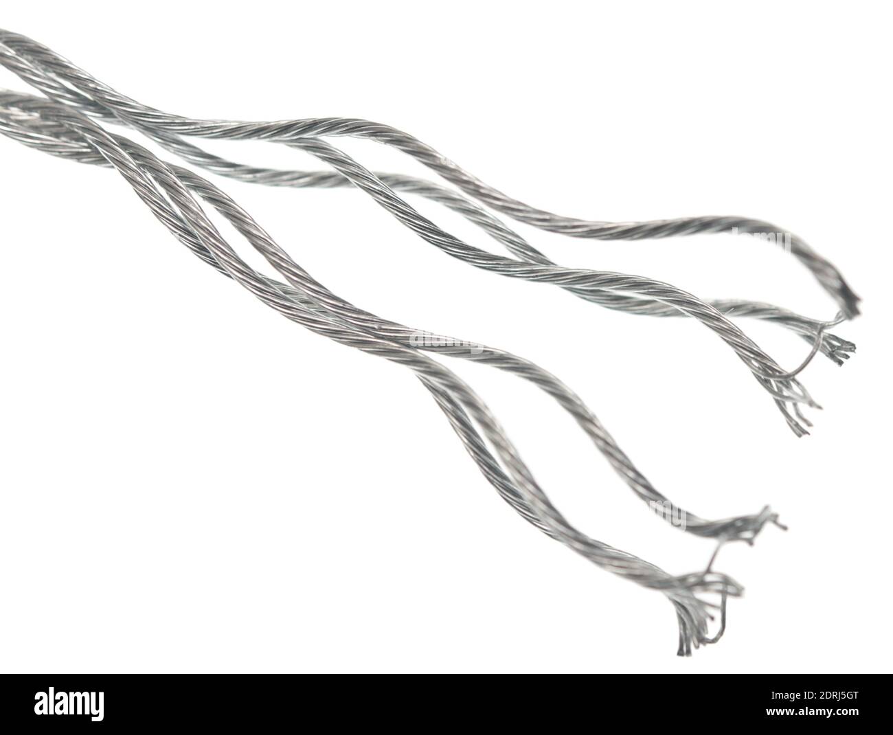 Disheveled end of steel hawser isolated on white background Stock Photo ...