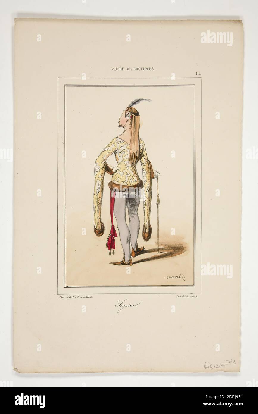 Artist: Paul Gavarni, French, 1804–1866, SEIGNEUR., Lithograph, colored ...