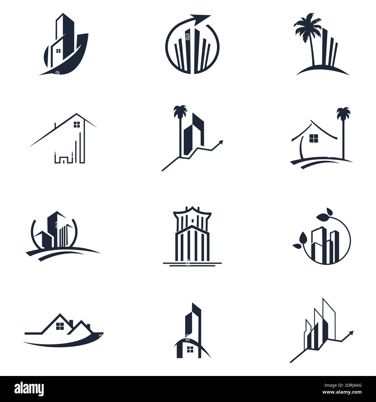 Real Estate, Construction Professional Icon Set 12 Bundle Design Stock ...