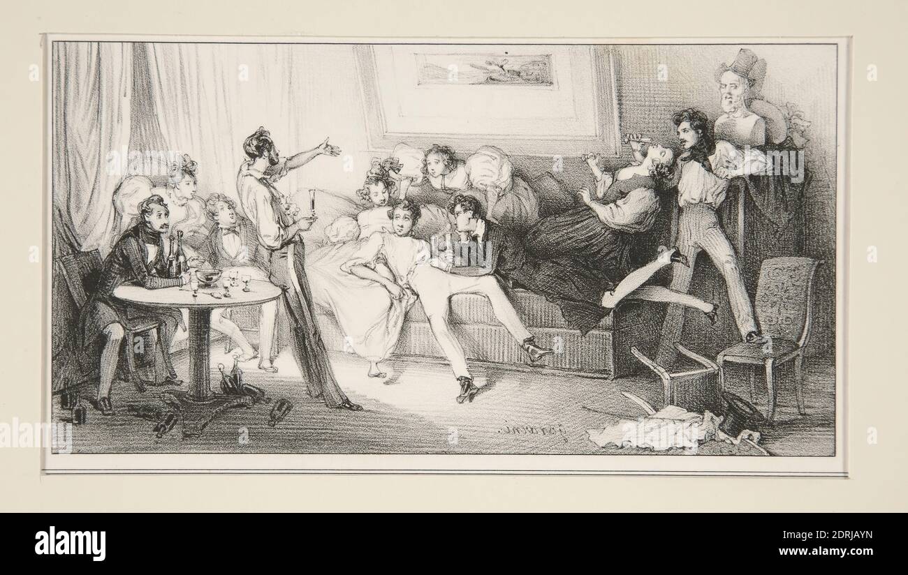Artist: Paul Gavarni, French, 1804–1866, Le Champagne, Lithograph ...