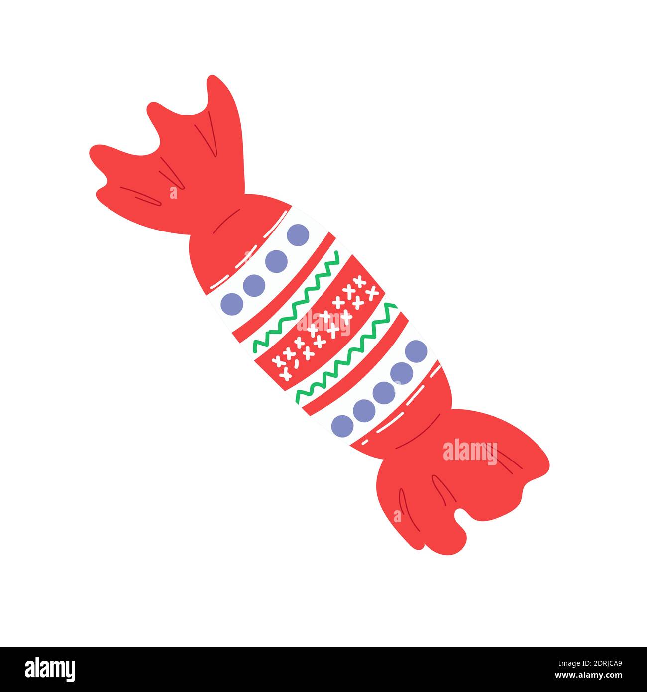 Christmas cartoon sweet candy with decorations. Vector flat ...