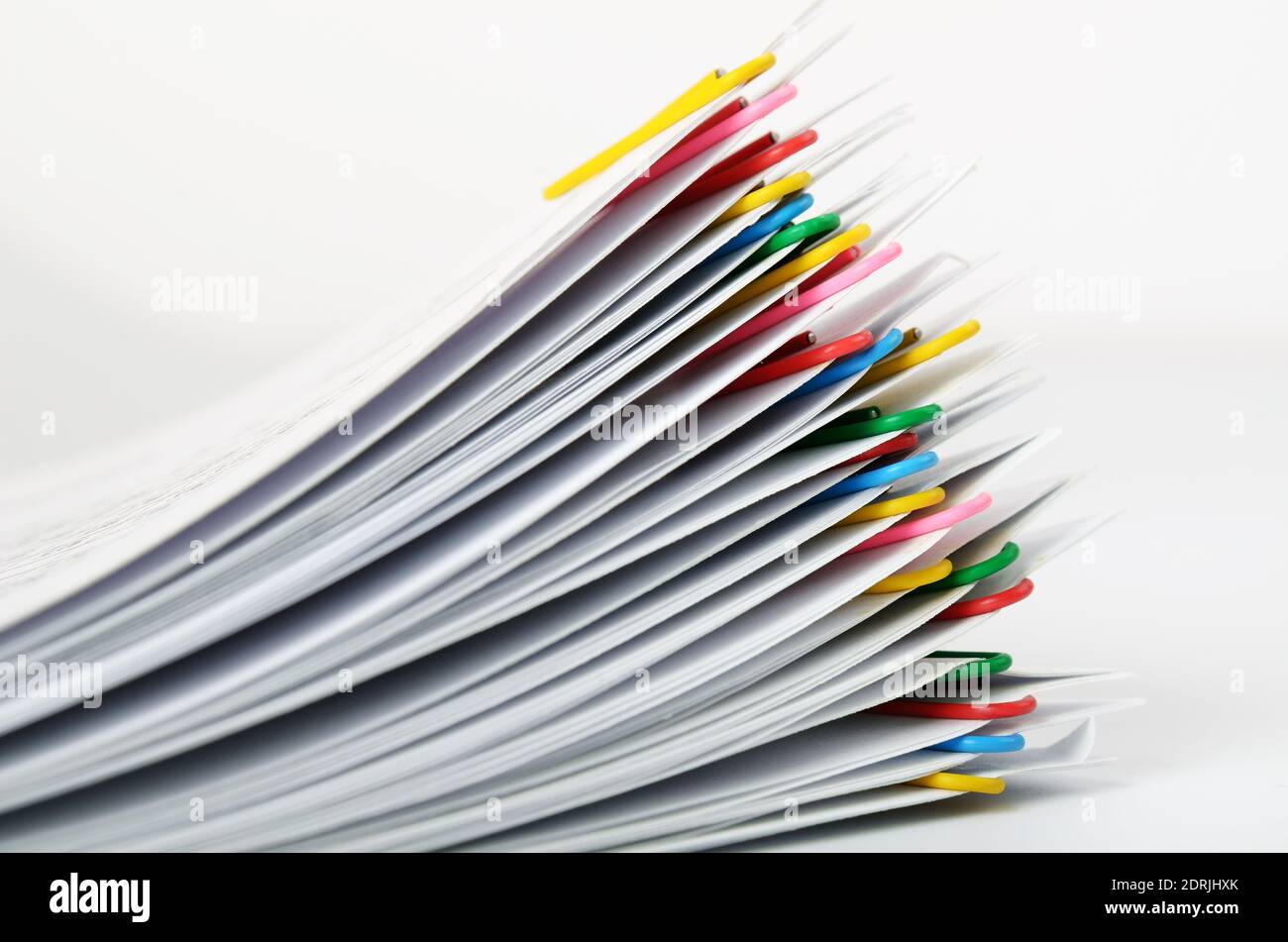 Sheets of paper stapled staples in the stack Stock Photo - Alamy