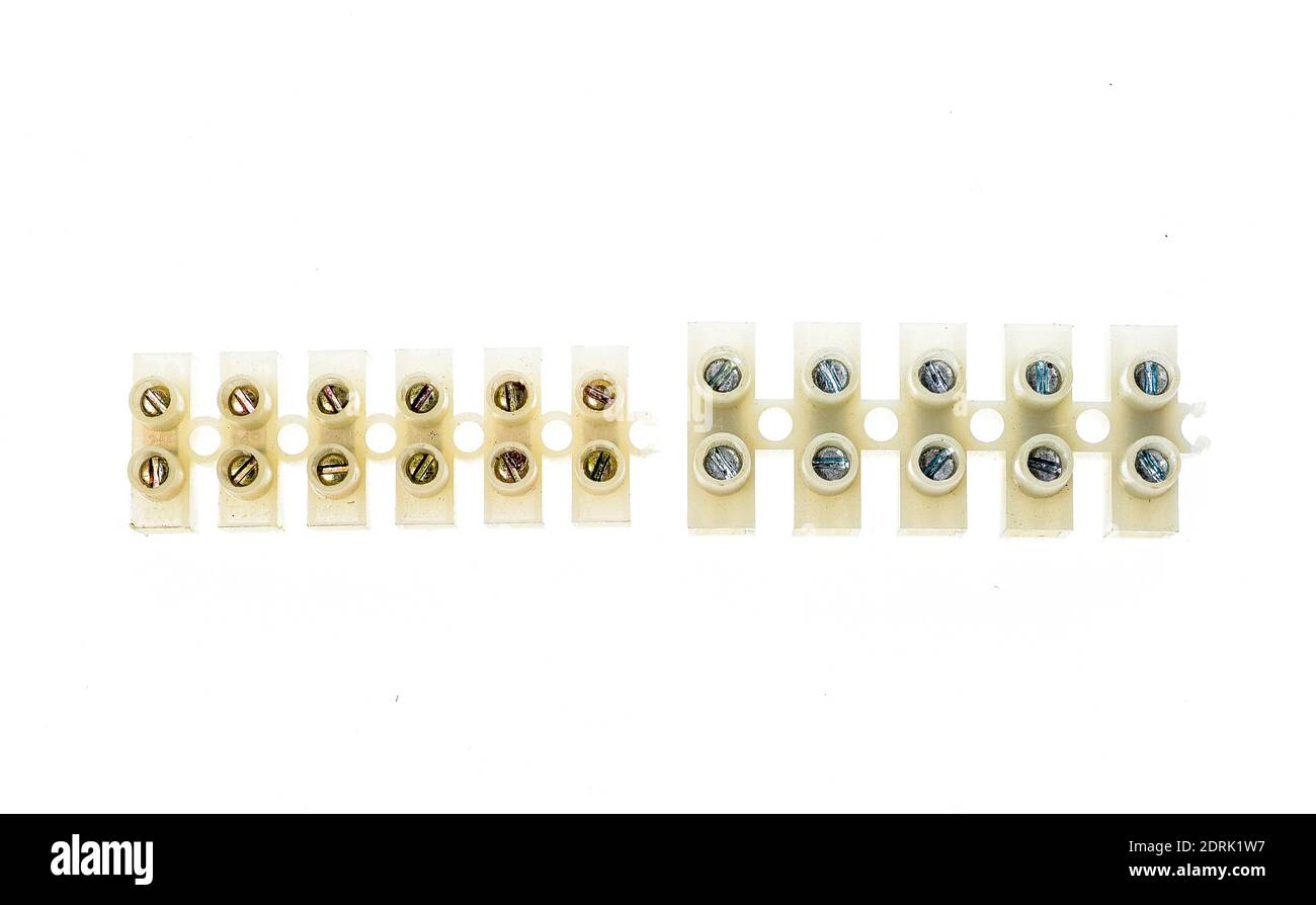 Electrical terminal block Cut Out Stock Images & Pictures - Alamy