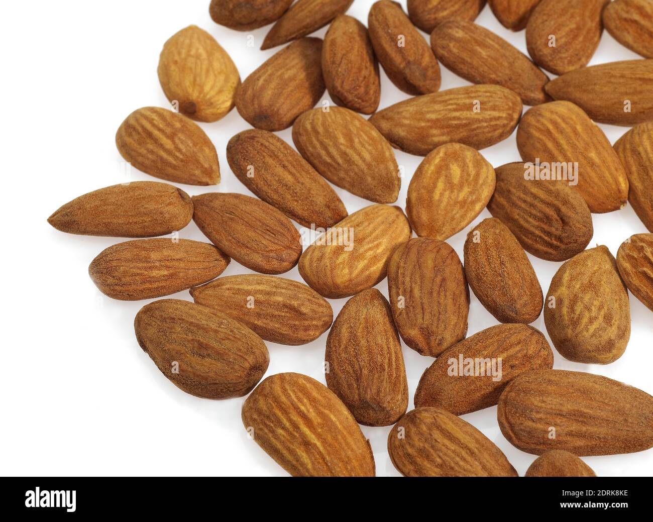 Dried Almonds, prunus dulcis against White Background Stock Photo - Alamy