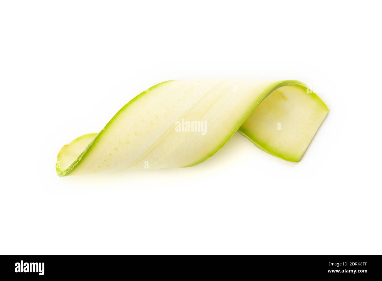 Spiral slice of green squash isolated on white background Stock Photo ...