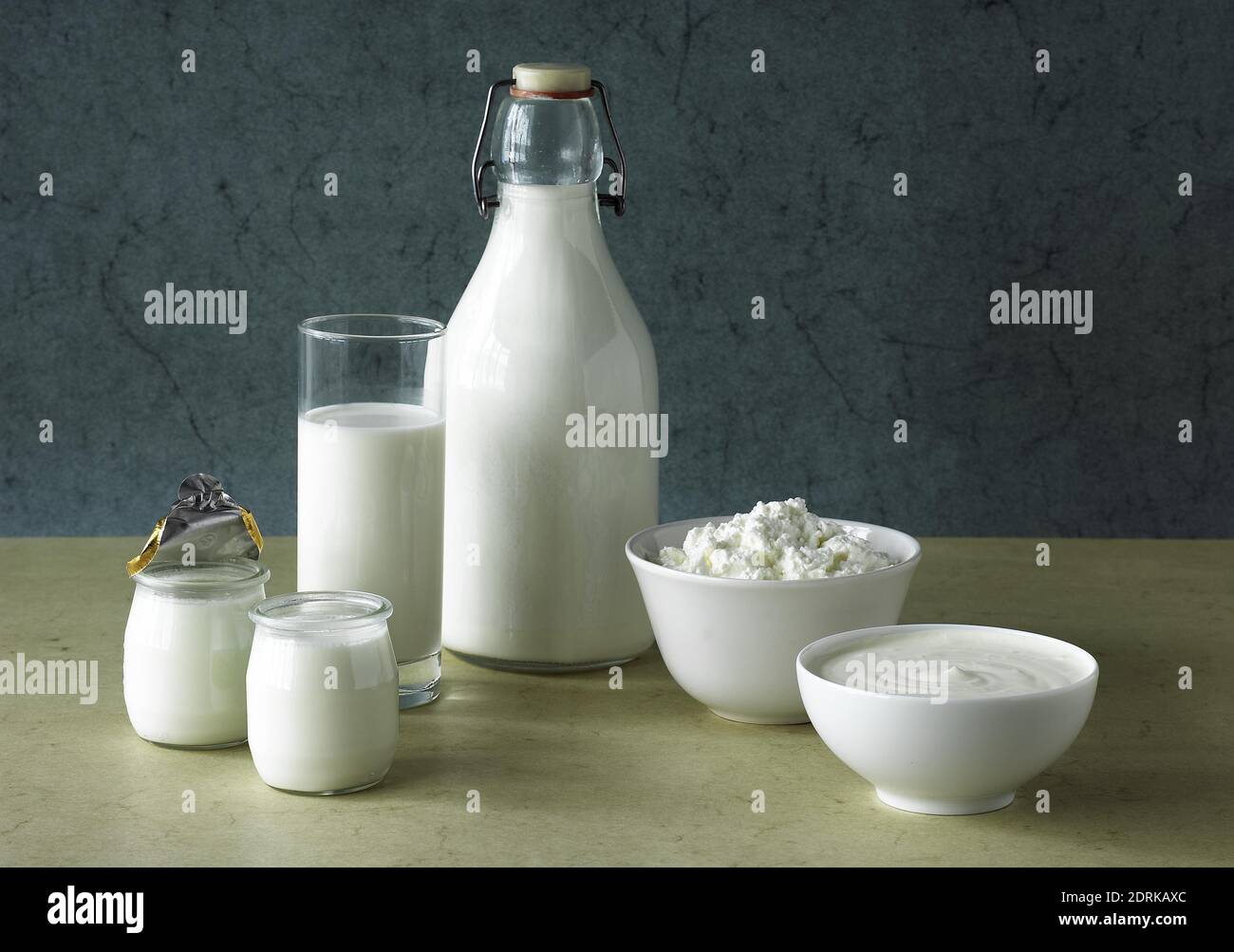 Dairy Products, Cream, Milk, Soft cheese, Yogurt Stock Photo - Alamy
