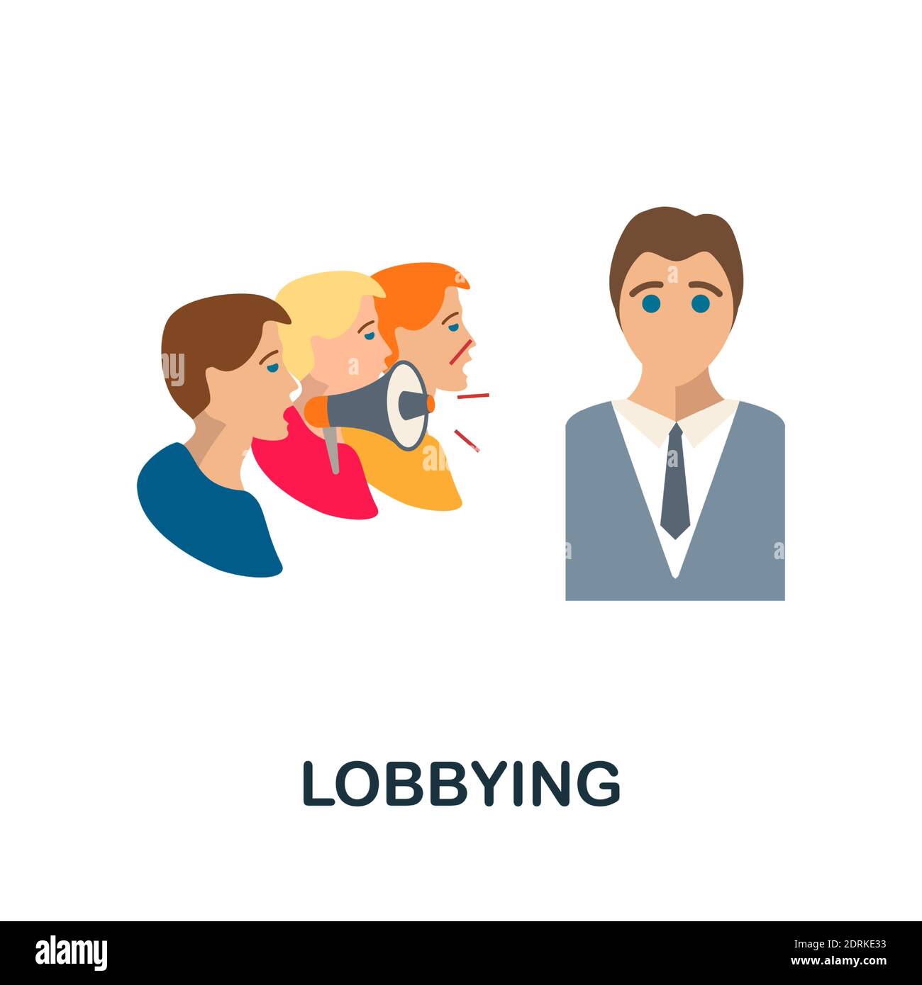 Lobbying flat icon. Color simple element from activism collection ...
