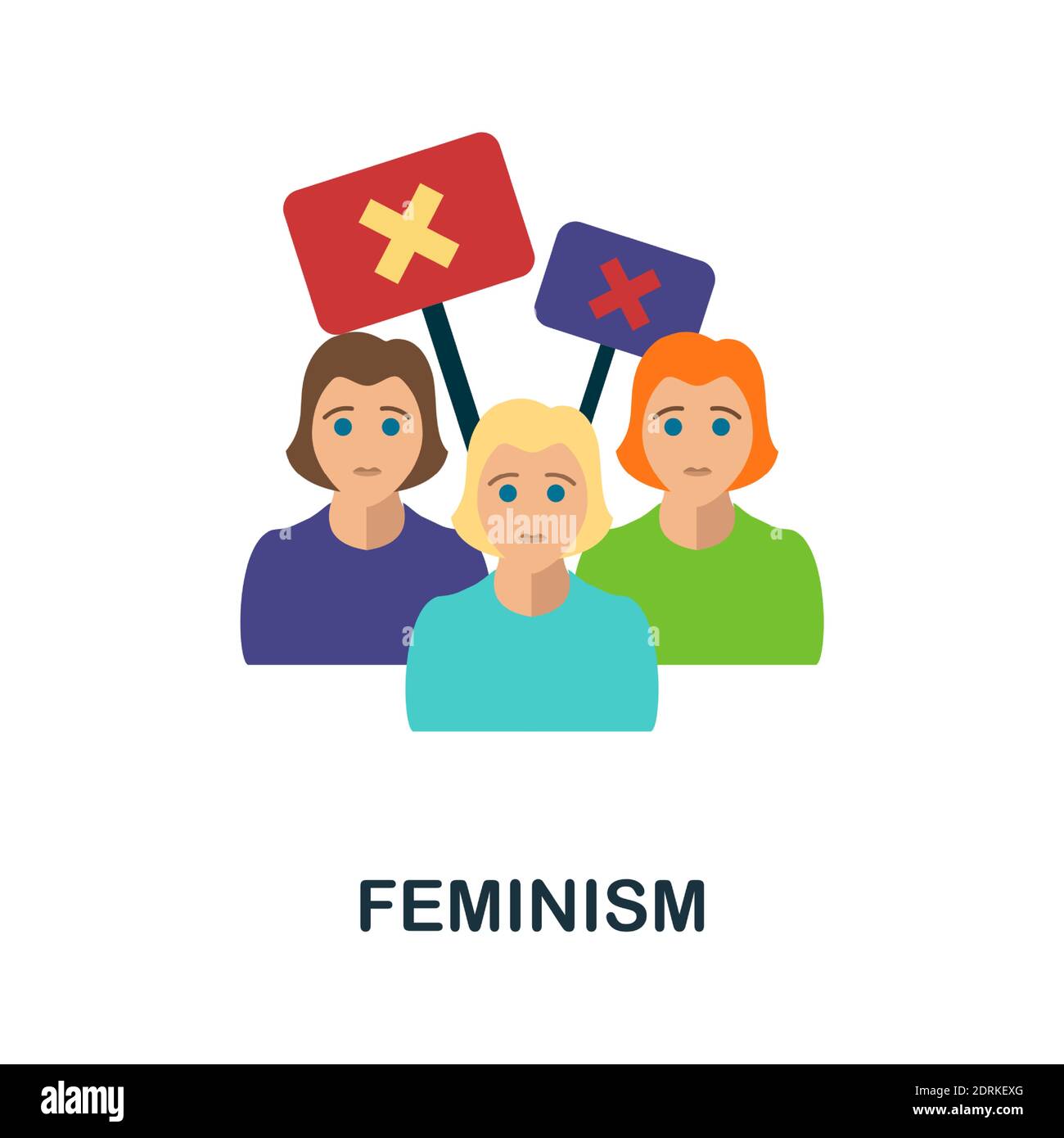 Feminism flat icon. Color simple element from activism collection ...