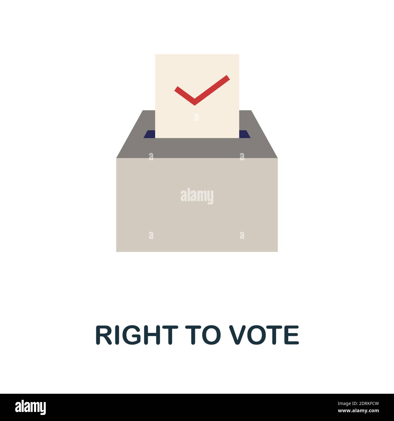 Right To Vote flat icon. Color simple element from activism collection ...