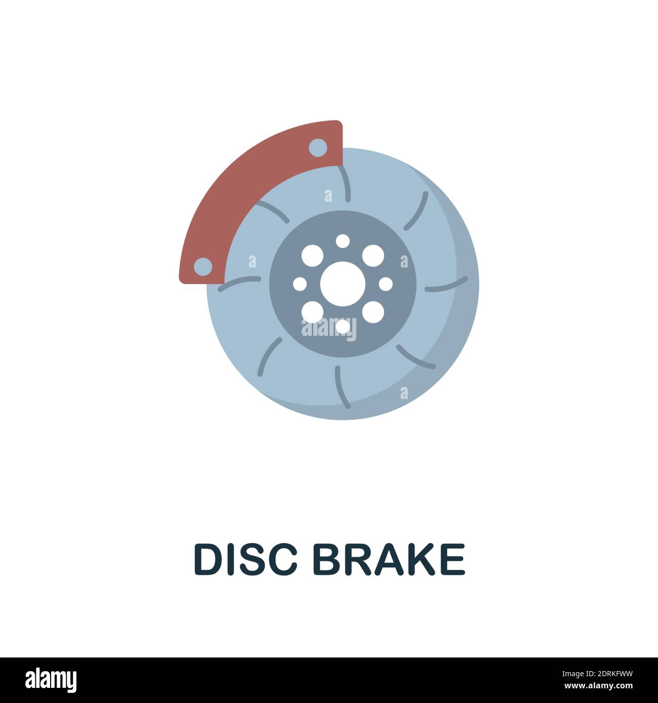 Disc Brake flat icon. Color simple element from car servise collection ...
