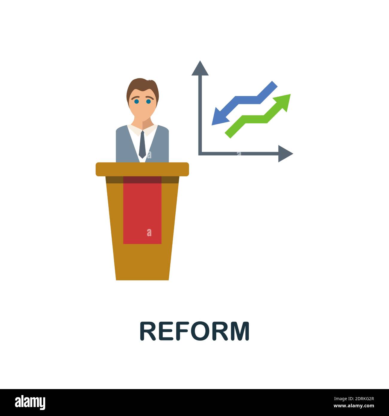 Reform flat icon. Color simple element from activism collection ...