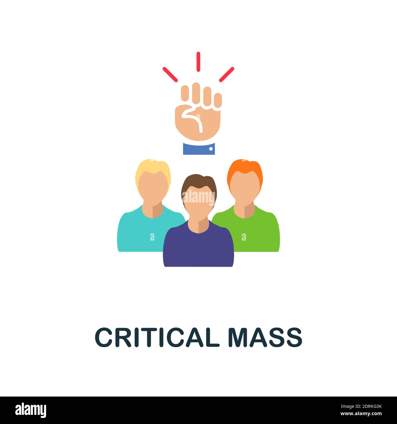 Critical Mass flat icon. Color simple element from activism collection ...