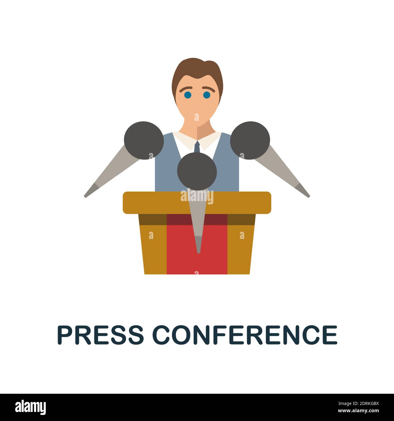 Press Conference flat icon. Color simple element from activism ...