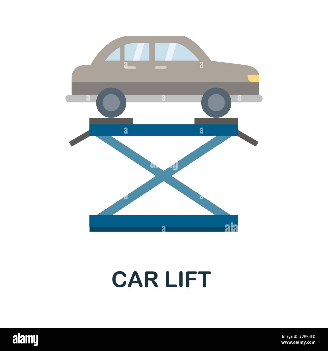 Car Lift flat icon. Color simple element from car servise collection ...