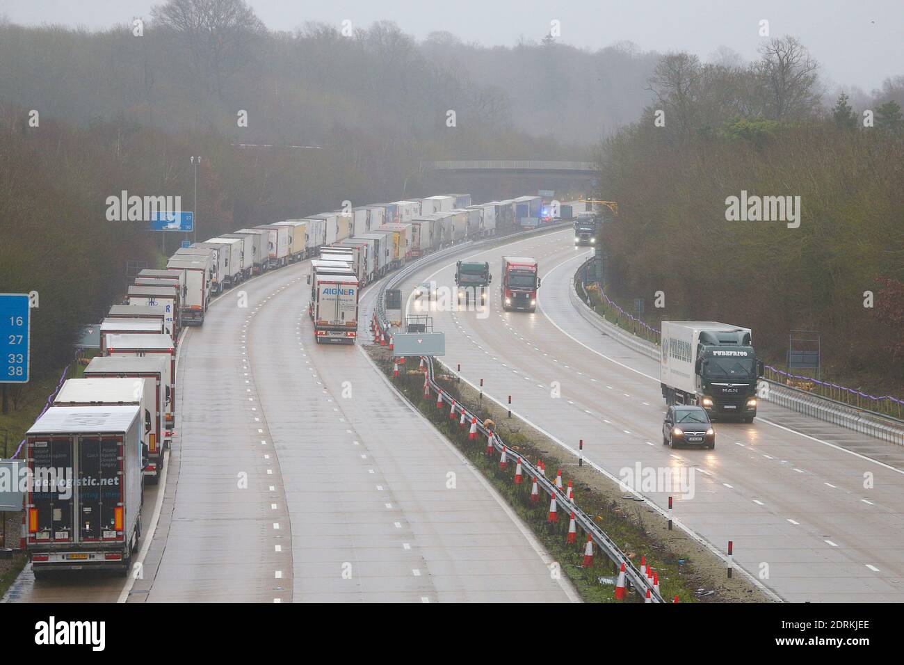 Maidstone, Kent, UK. 21 December, 2020. From junction 8 in Maidstone on ...