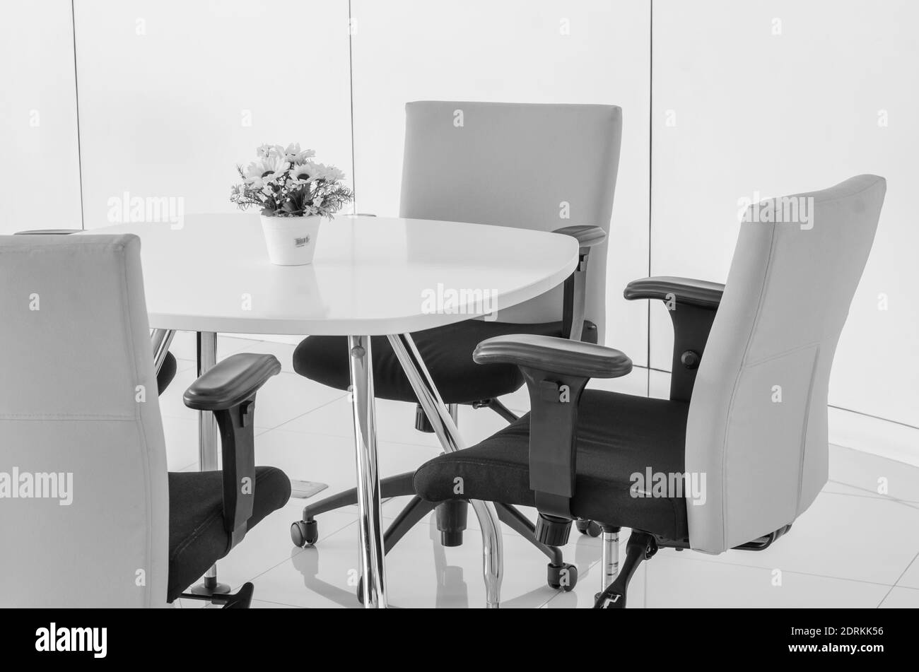 Office table chairs Black and White Stock Photos & Images - Alamy