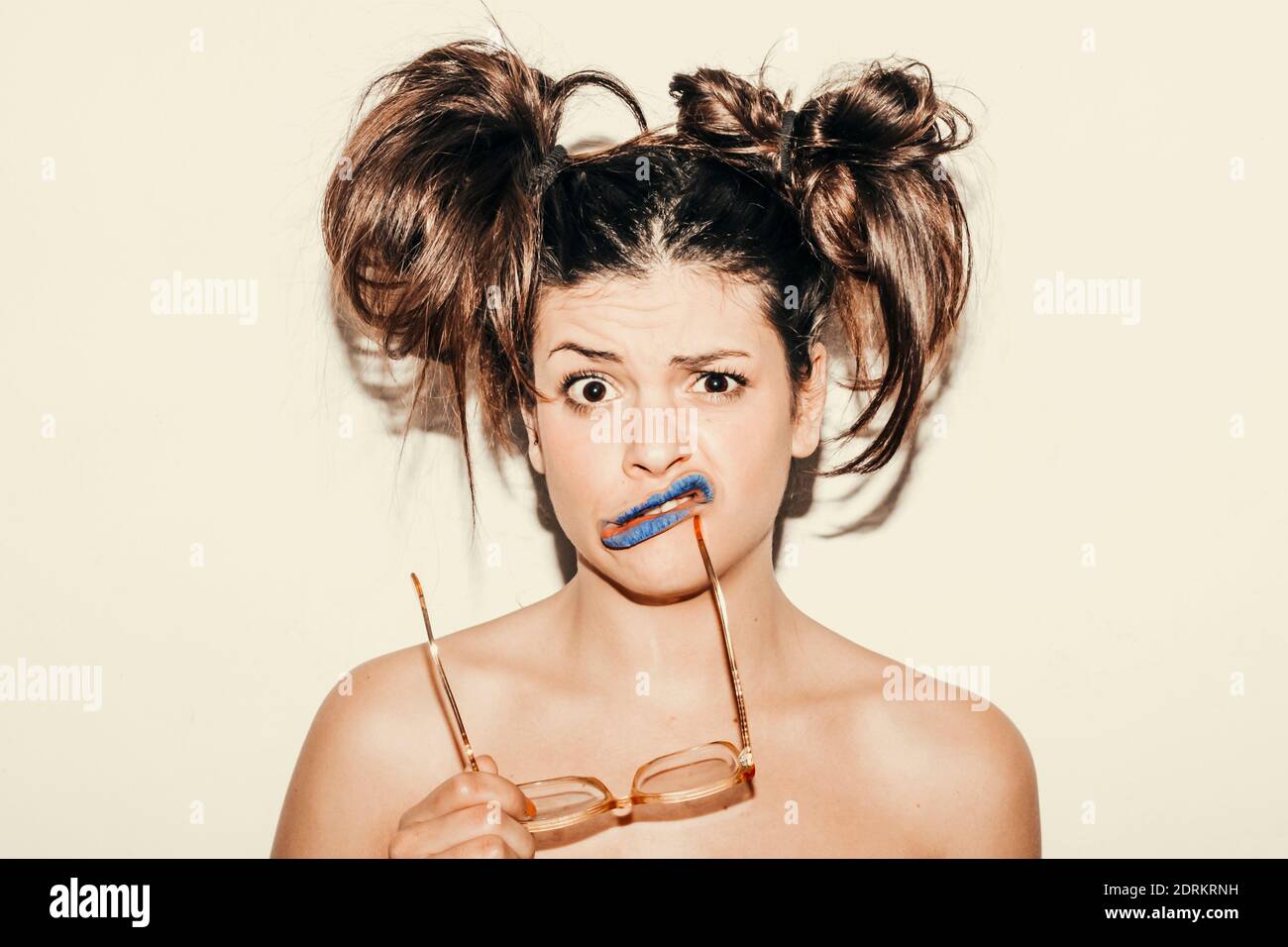 Beautiful cute lovely attractive funny happy smiling girl clothed in ...