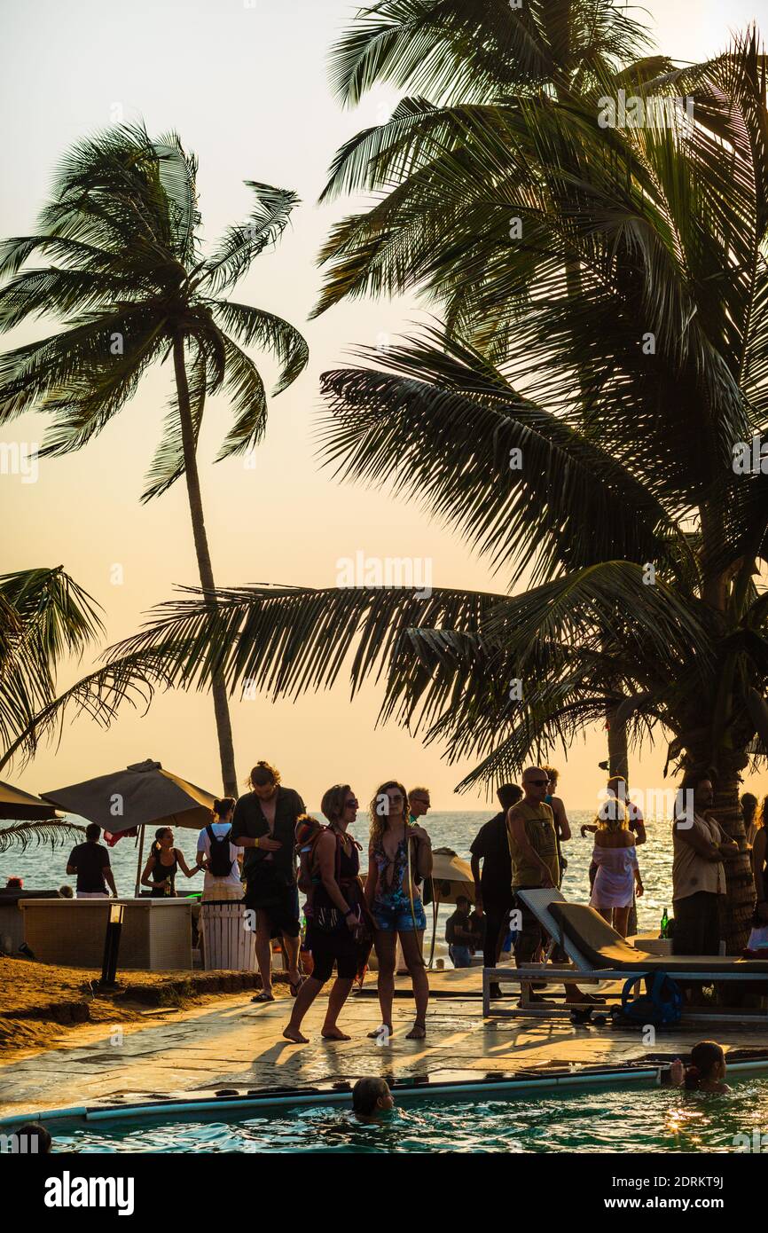 ANJUNA GOA, INDIA - Dec 11, 2014: The vibrant streets, people and ...