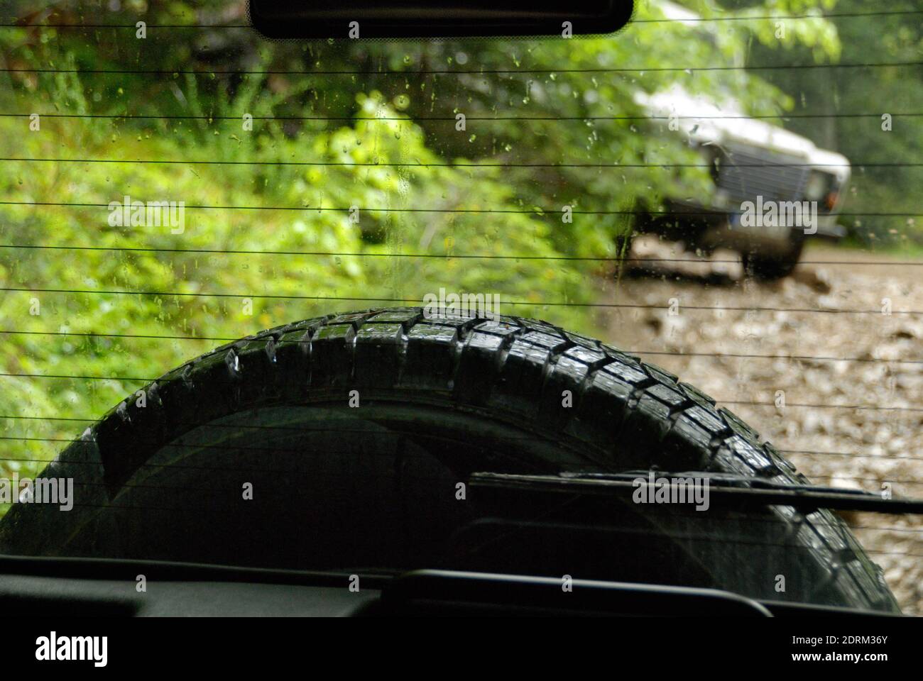 Looking through the window at four wheel drive vehicle Stock Photo - Alamy