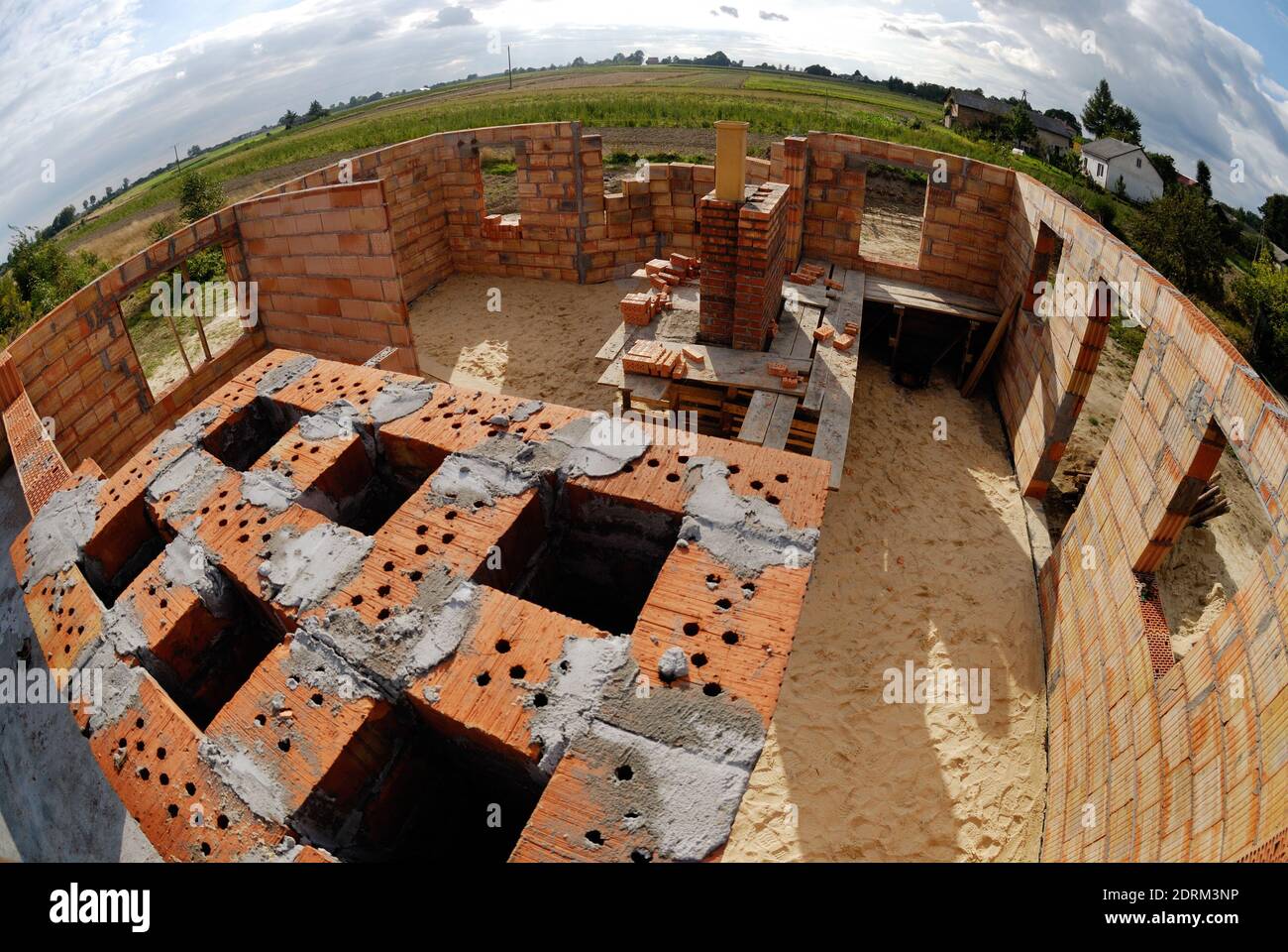 Construction house structure made from cement and bricks Stock Photo ...
