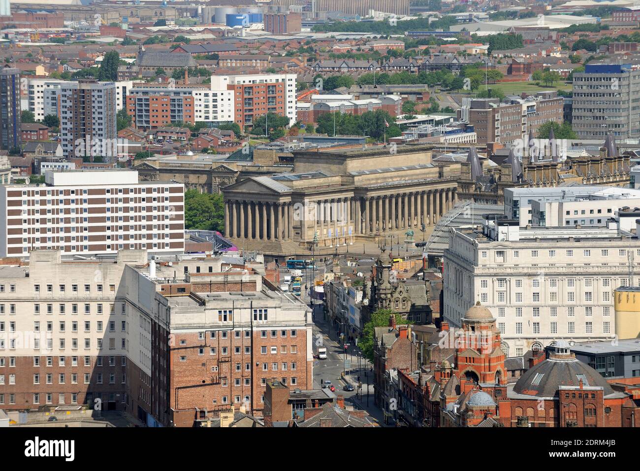 Liverpool city centre viewed from Anglican Cathedral Tower Stock Photo ...