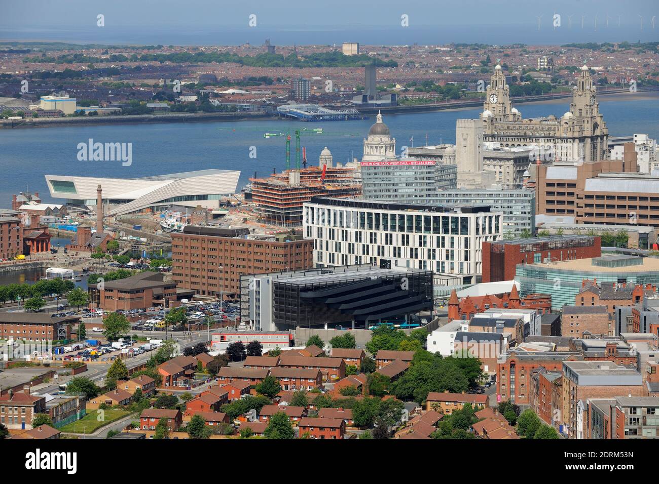 Liverpool city centre viewed from Anglican Cathedral Tower Stock Photo ...