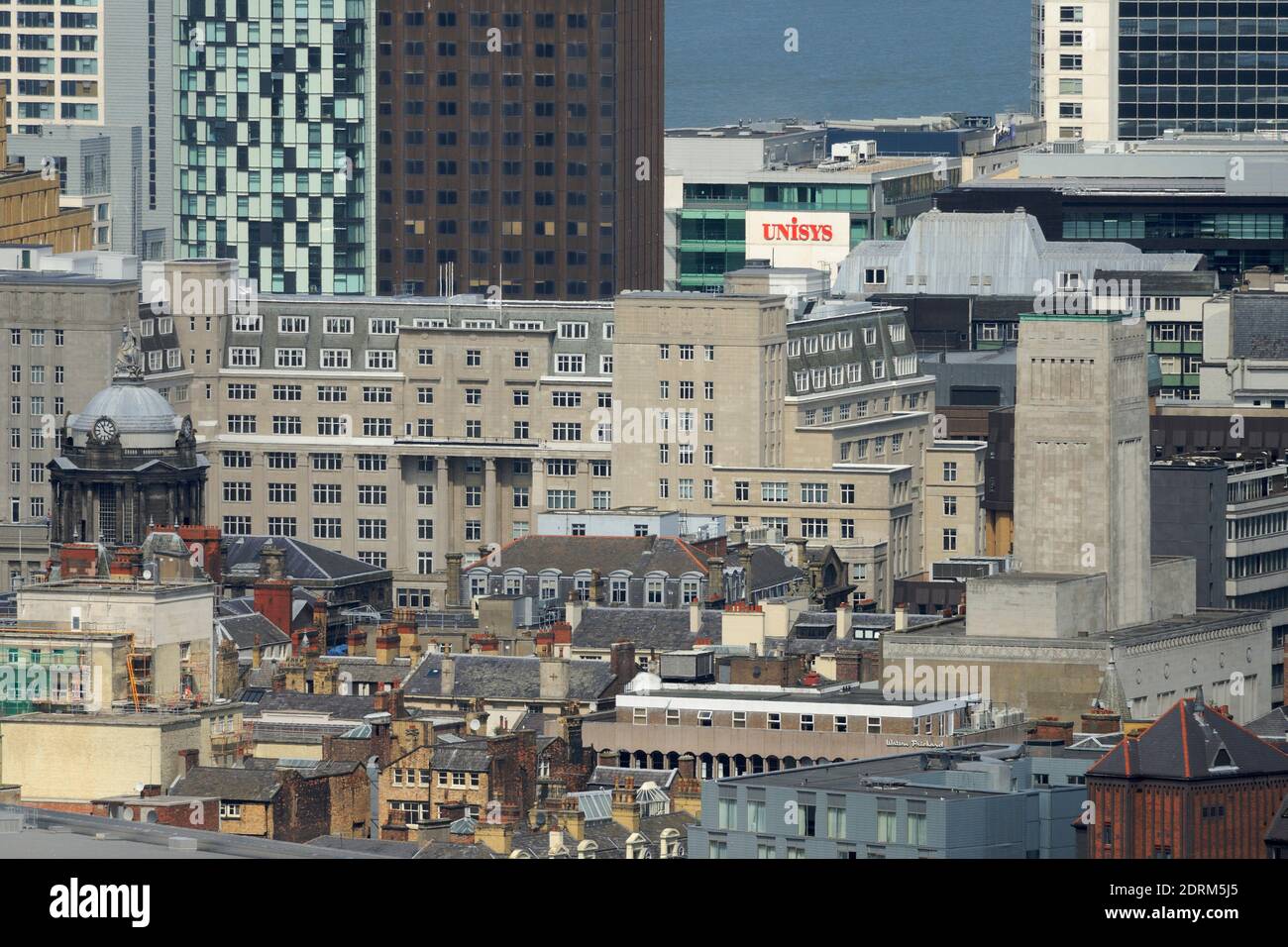 Liverpool city centre viewed from Anglican Cathedral Tower Stock Photo ...