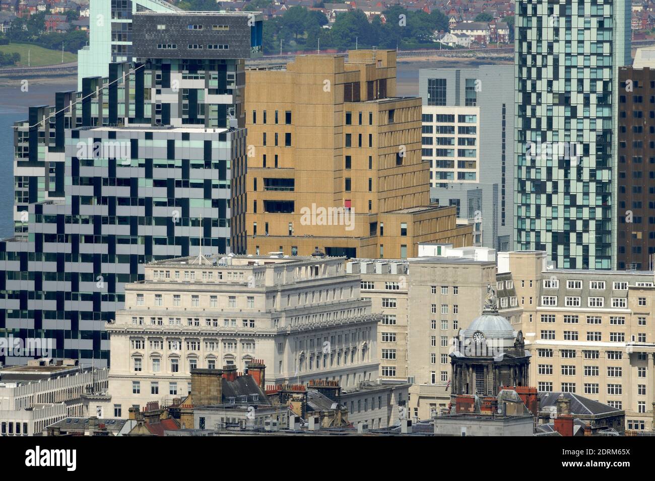 Liverpool city centre viewed from Anglican Cathedral Tower Stock Photo ...