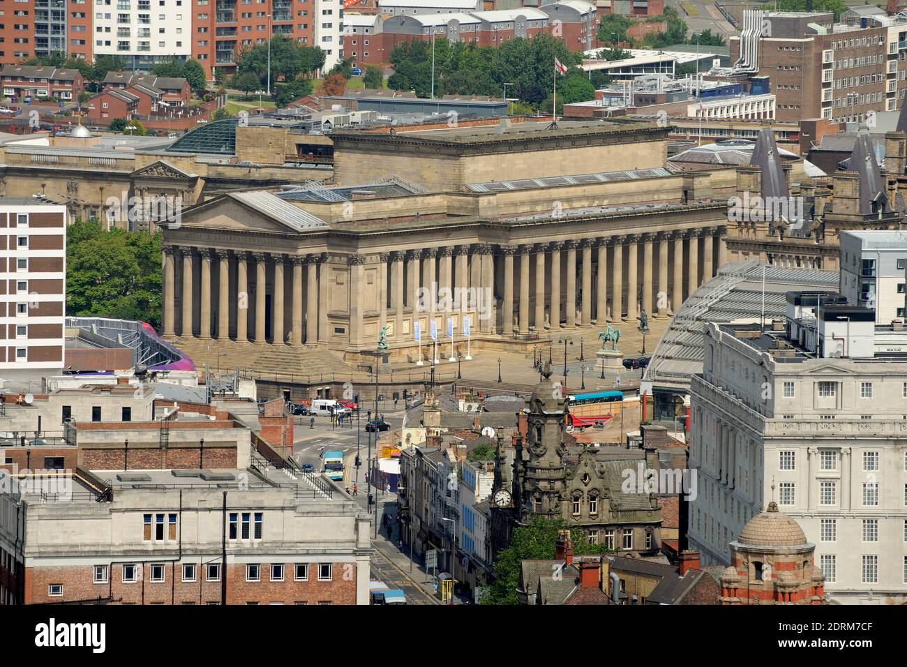 Liverpool city centre viewed from Anglican Cathedral Tower Stock Photo ...