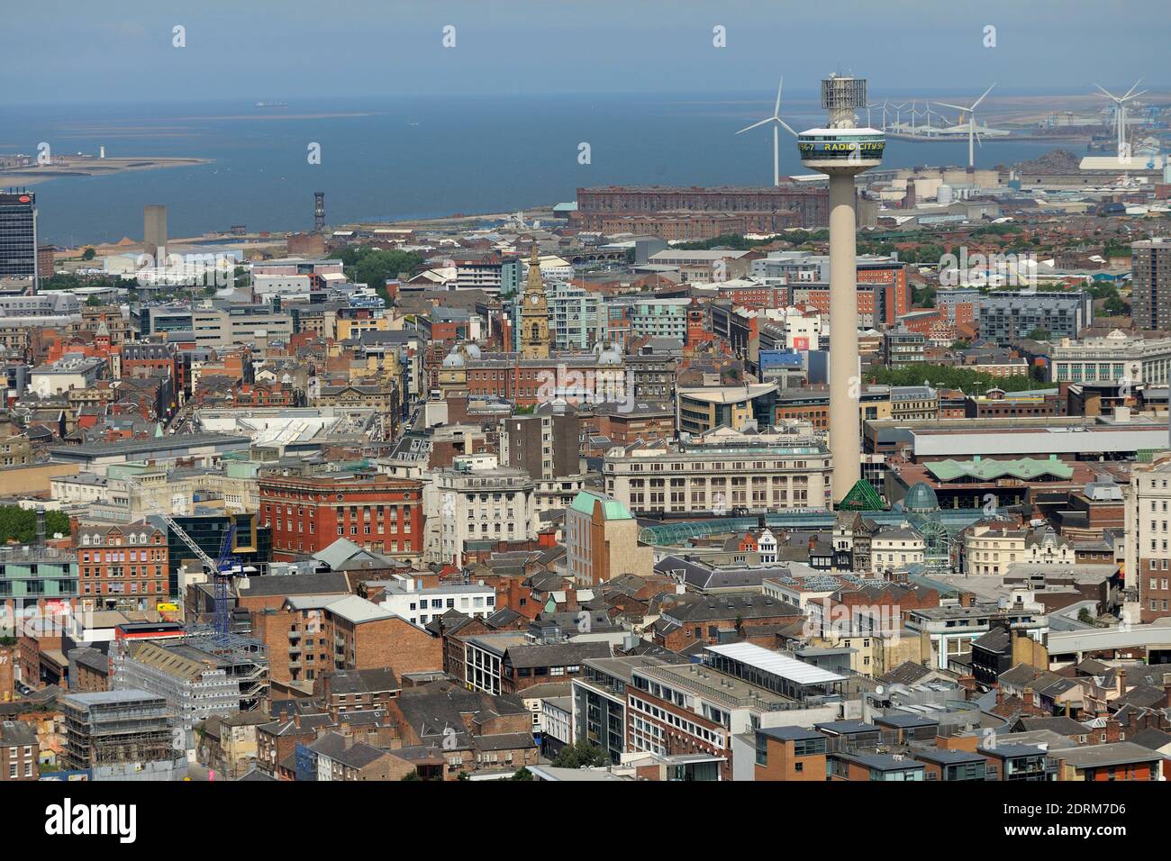 Liverpool city centre viewed from Anglican Cathedral Tower Stock Photo ...