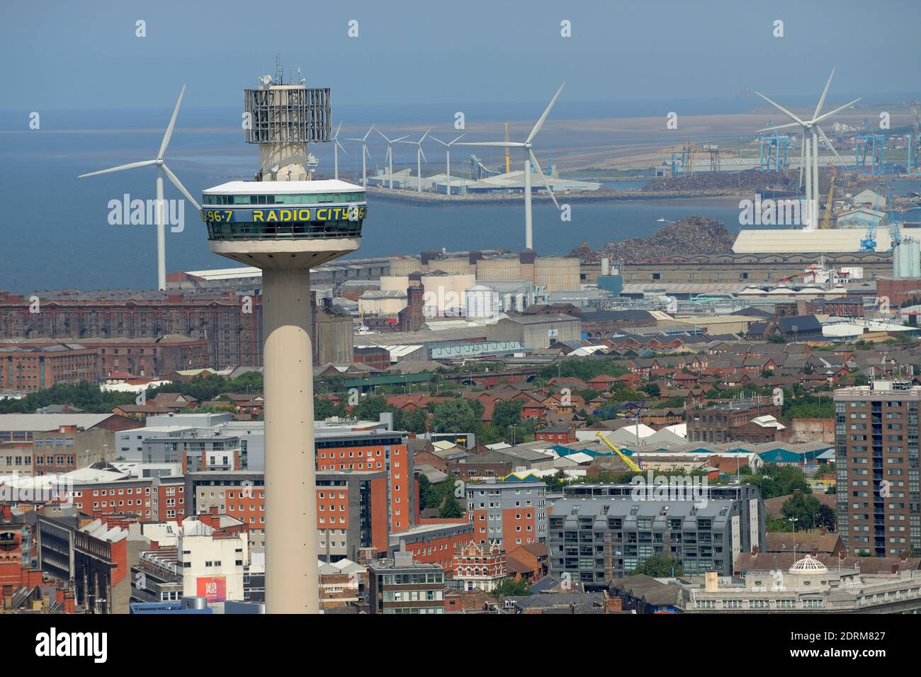 Liverpool city centre viewed from Anglican Cathedral Tower Stock Photo ...
