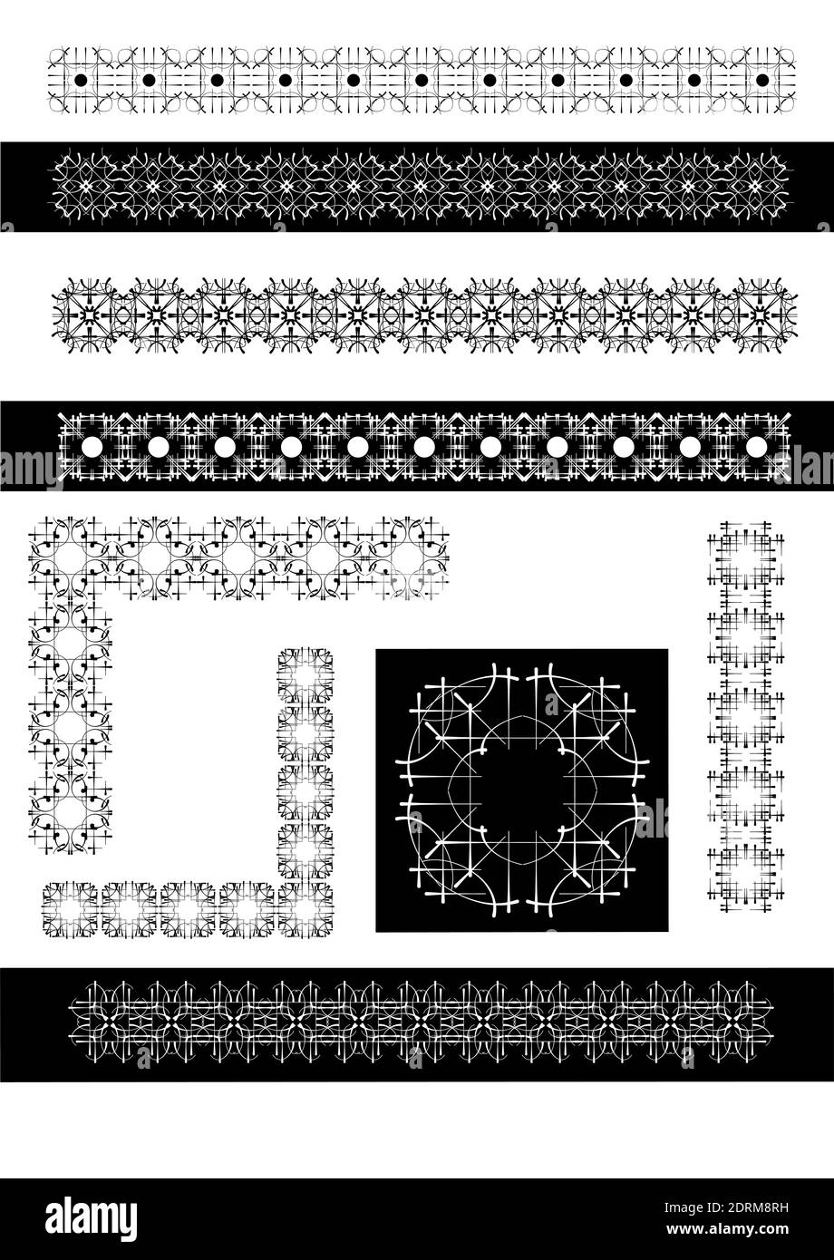 Collection of Ornamental Rule Lines in Different Design styles Stock ...