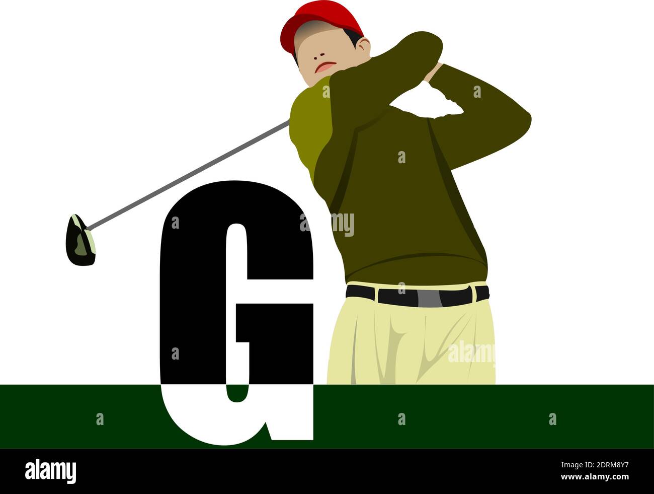 Golf player poster. Vector illustration Stock Vector Image & Art - Alamy